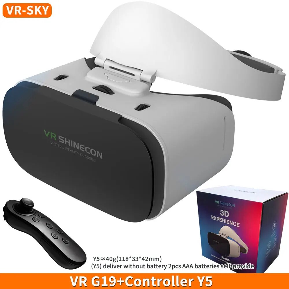 VR Shinecon G19 + контроллер Y5, черные очки