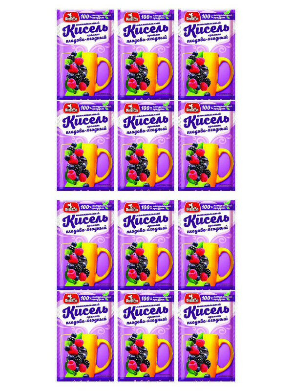 Preston Кисель, плодово-ягодный, 30 г, 12 шт