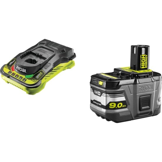 Набор Ryobi ONE+ RC18150-190 5133004421 аккумулятор (18 В, 9.0 A*ч, Li-Ion) и зарядное устройство RC18-150