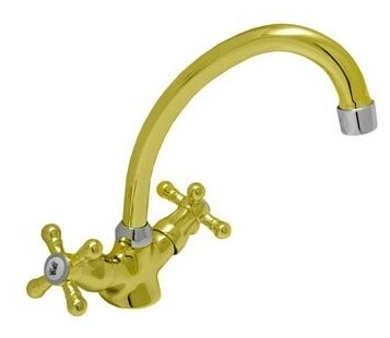 Смеситель для кухни ЦС СМ 25 КМ 'крест' золото
