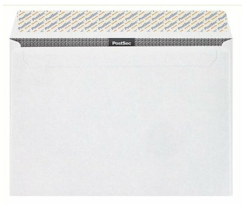Конверт белый C4 стрип 229х324 мм 100 г/кв. м Security 500 штук в упаковке, 76394