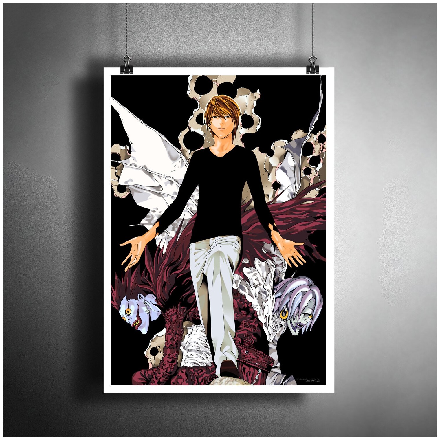 Постер плакат для интерьера "Аниме: DEATH NOTE - LIGHT YAGAMI. Тетрадь смерти - лайт ягами"/ Декор дома, офиса, бара. A3 (297 x 420 мм)