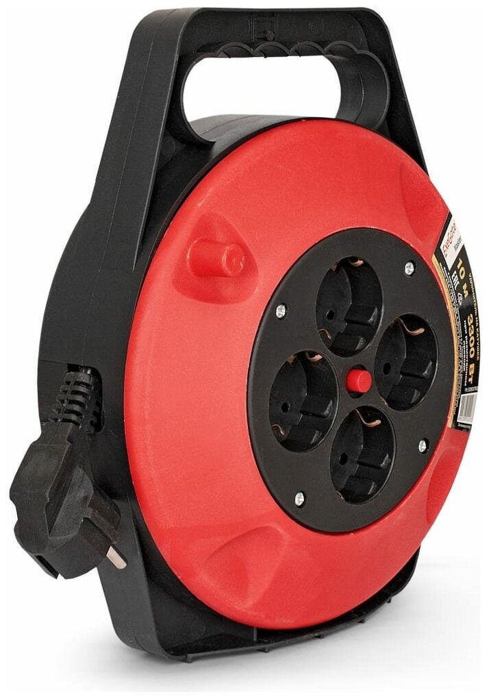 Удлинитель на катушке ExeGate Master ECS-1-1.5B 4 евро с заземлением 10м. защита от детей и перегрузки