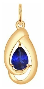 Подвеска, красное золото, 375 проба, сапфир синтетический