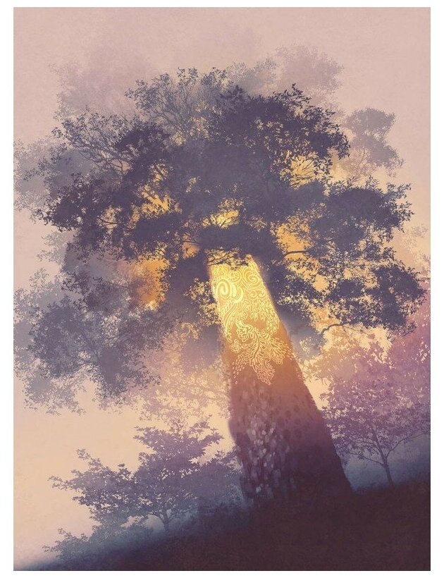 Фотообои Milan Солнечное древо, M2019, 200х270 см, виниловые на флизелиновой основе