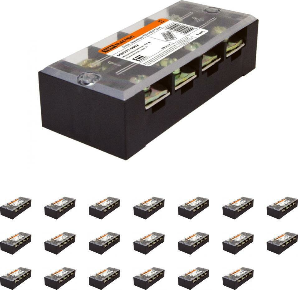 Клеммный блок TDM ТВ-2504 25А 4 пары клемм 0.5-2.5 мм2 (комплект из 30 шт)