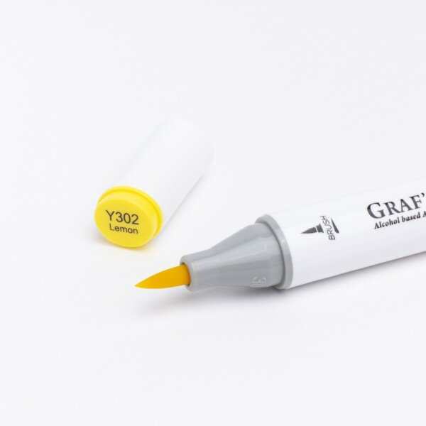 Маркер спиртовой Малевичъ GrafArt Brush, Лимонный Y302