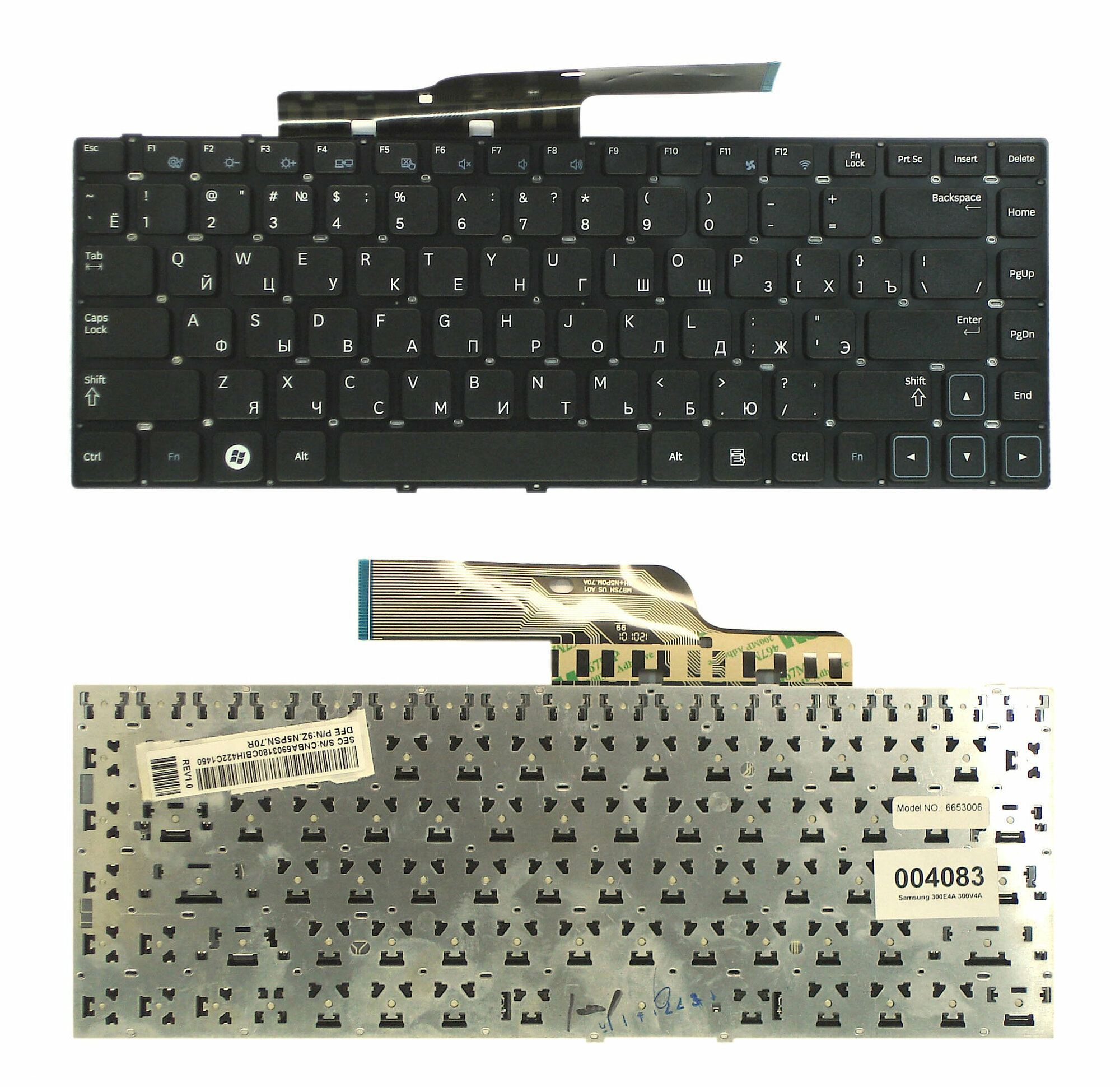 Клавиатура для Samsumg BA75-03402C черная без рамки