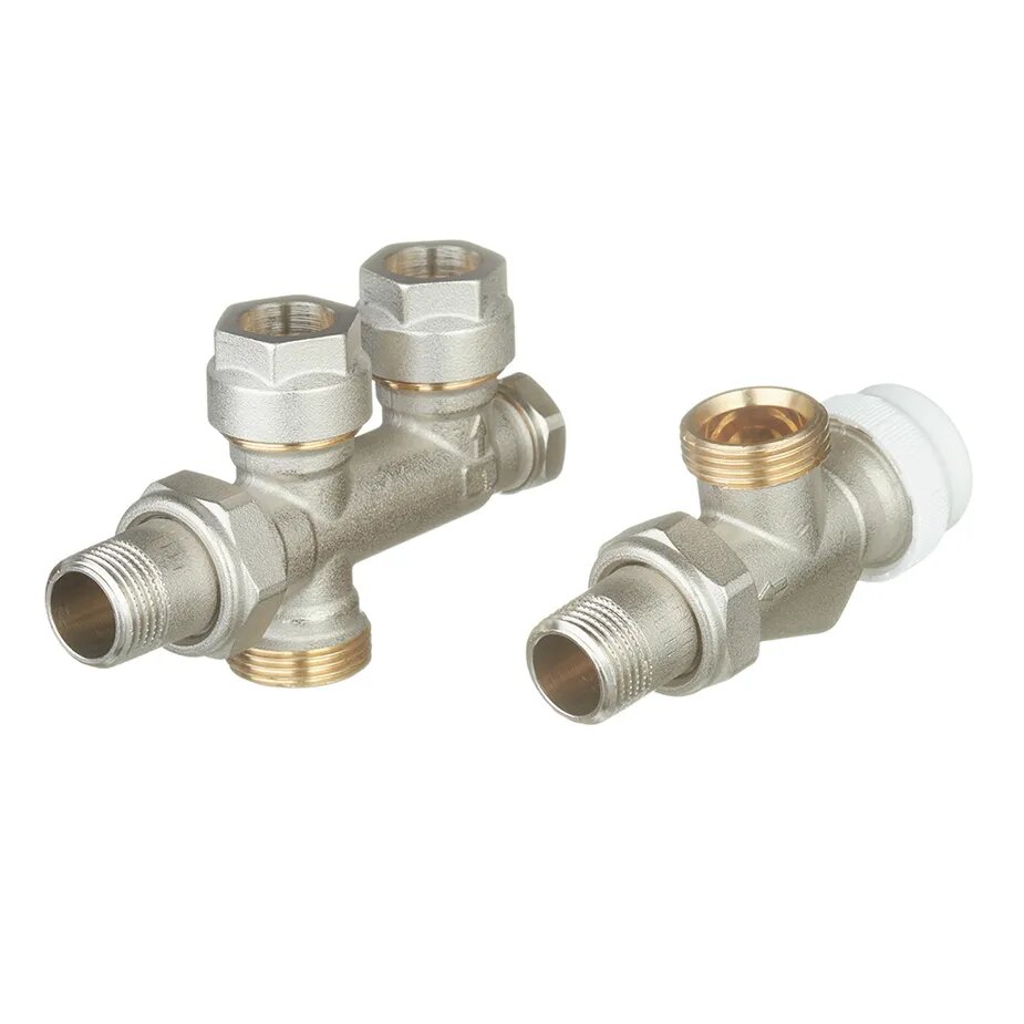 Узел регулирующий угловой Valtec (VT.225K. N. E04100) 1/2 НР(ш) х 3/4 EK для радиатора с боковым подключением для двухтрубных систем