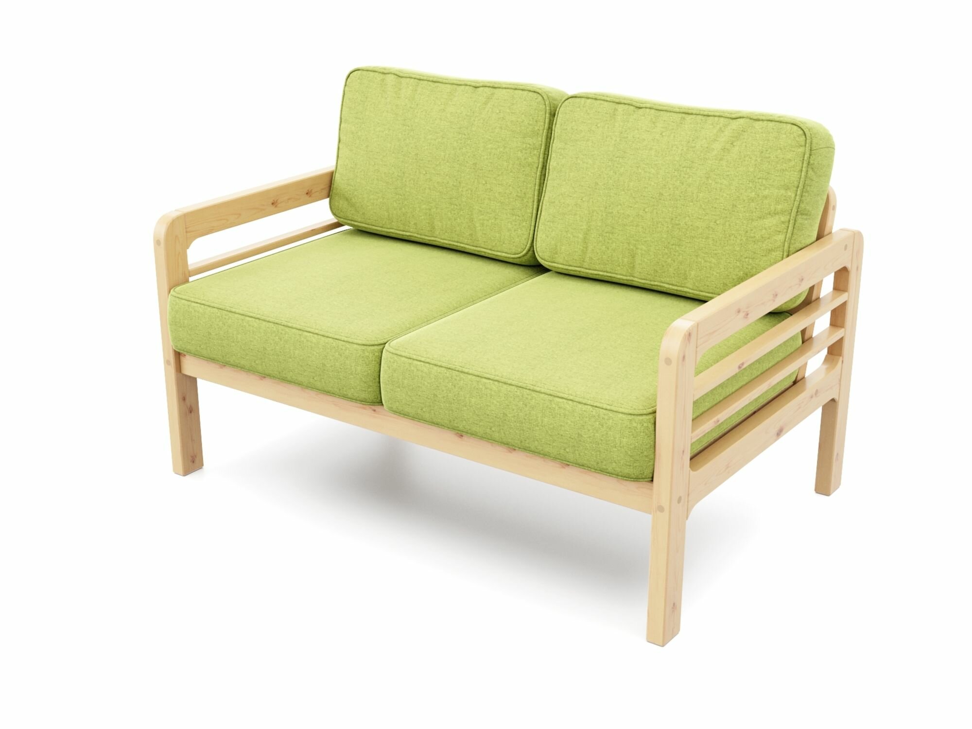 Садовый диван Arsko Бергер-М-С Зеленая-Сосна, рогожка двухместный, для кухни, в офис, в салон красоты, на ножках