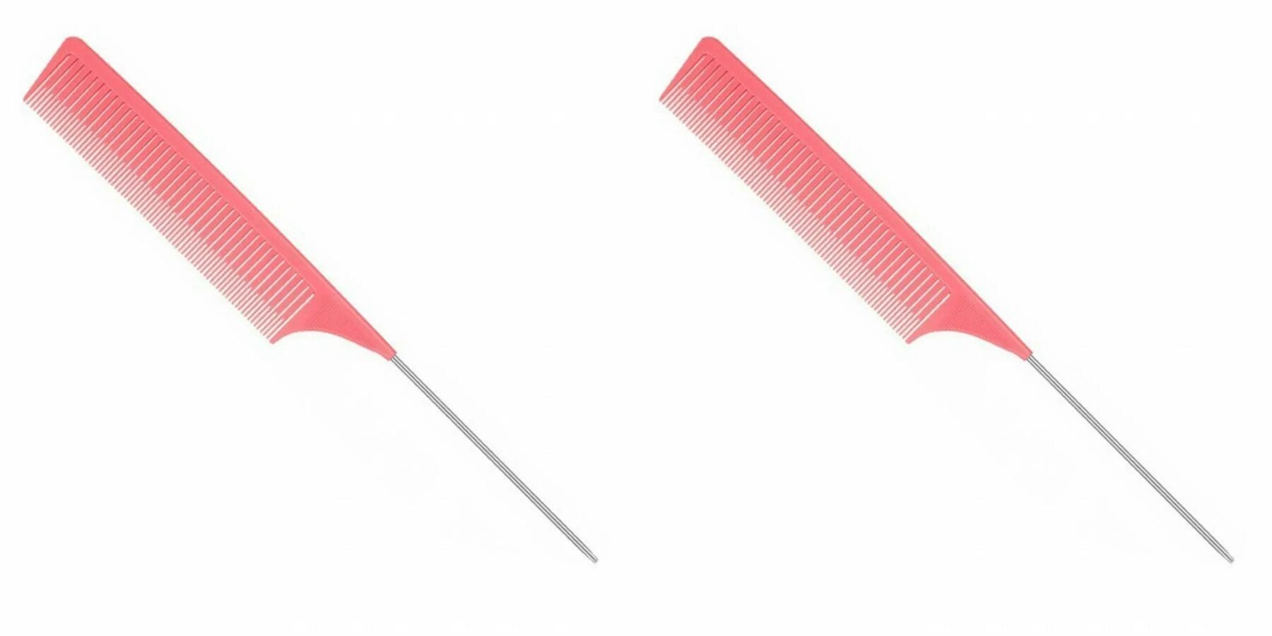 Расчёска Nail Art для мелирования, узкая, металлическая спица, розовый, 2 шт