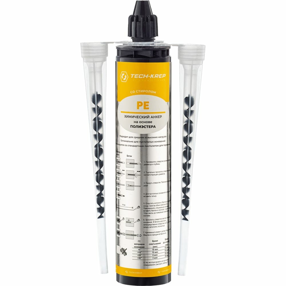 Химический анкер Tech-Krep PE POLYESTER 300 мл, Область применения