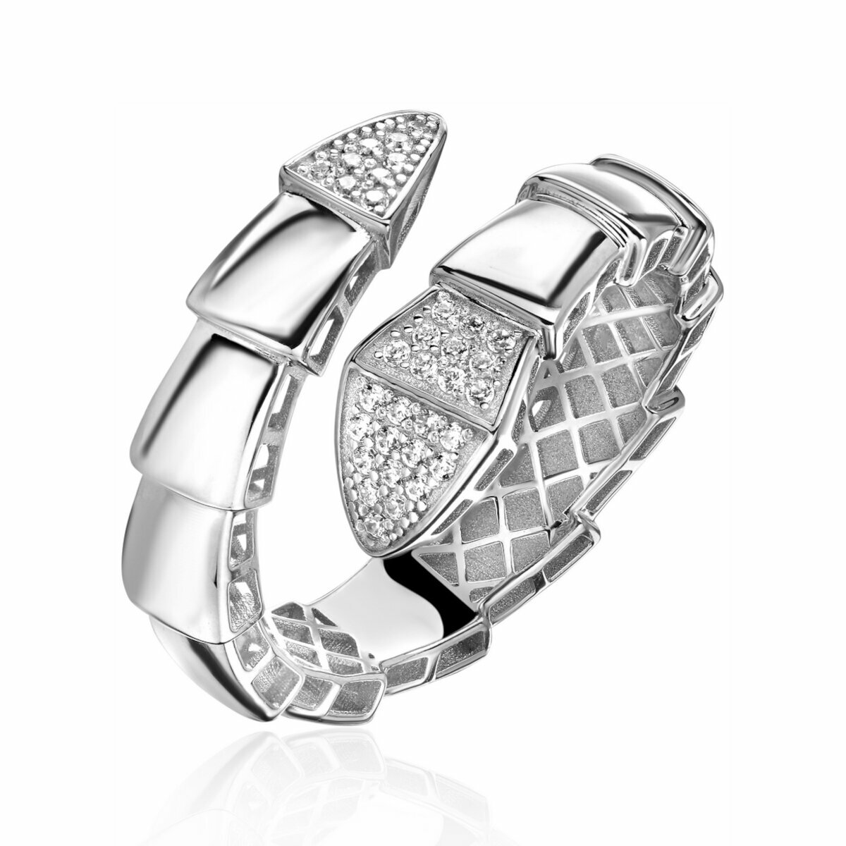 Кольцо, белое золото, 585 проба, фианит