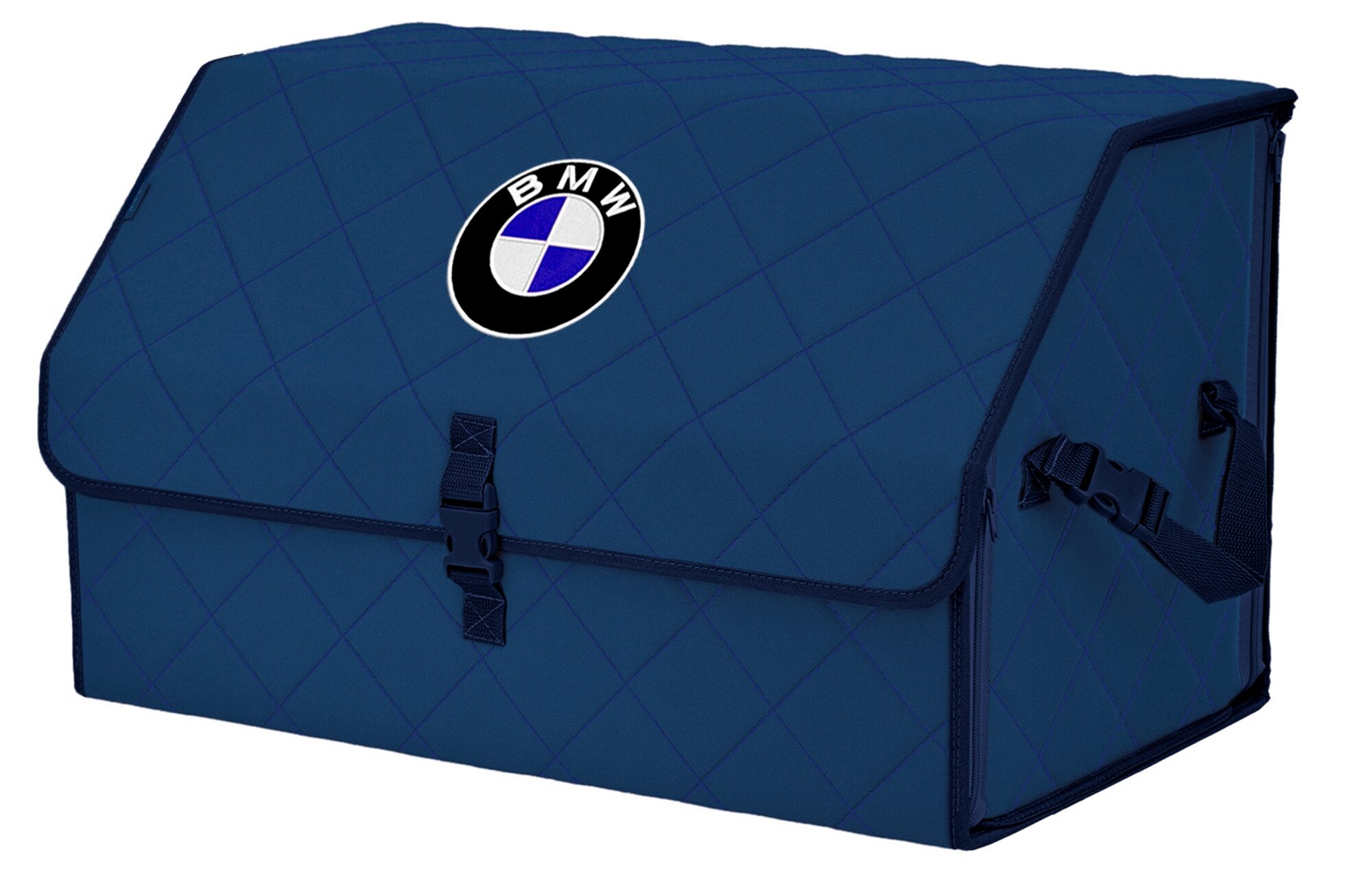 Органайзер-саквояж "Союз" в багажник BMW (БМВ), размер XL. Цвет: синий с синей прострочкой Ромб.