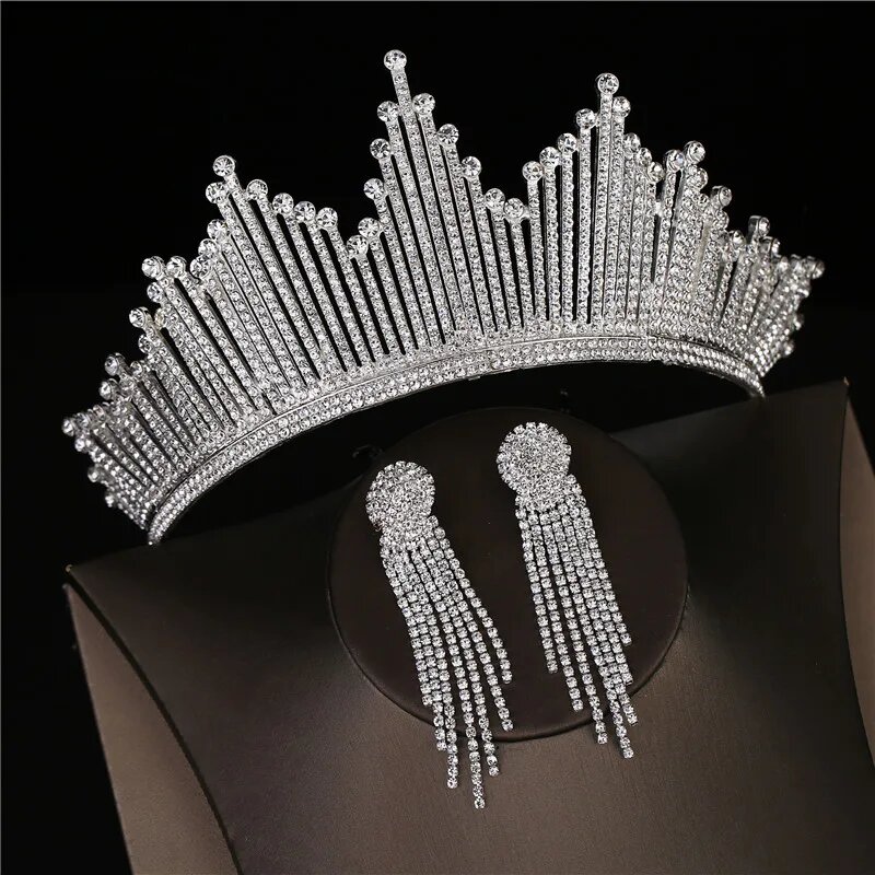 Серебряная диадема с хрусталем, Style A Silver