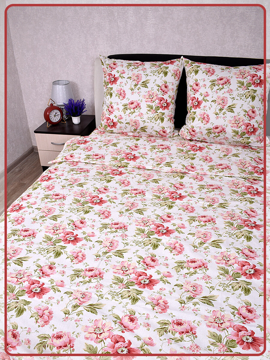 Постельное белье Шуйская бязь Шиповник 7891-1 2 спальное