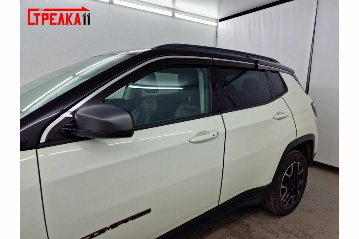 JEEP COMPASS 2016-н. в. - 2D Дефлекторы окон с хром полосой