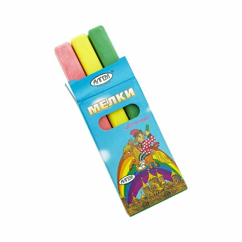 Набор цветных мелков "Конек" / 3 шт. / Алгем