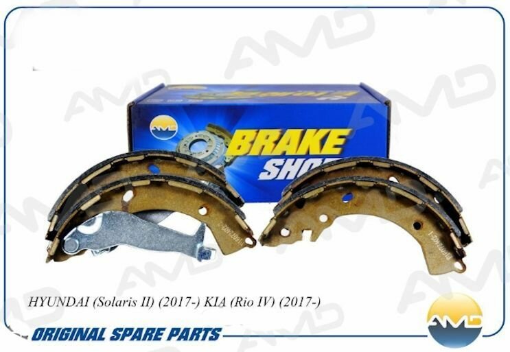 Колодка барабанного тормоза для Hyundai Solaris 2017-, KIA Rio 2017- / арт. AMDBF452 / бренд AMD / OEM 58350H5A20