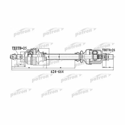 Привод в сборе передний левый для автомобиля, PATRON PDS0482 (1 шт.)