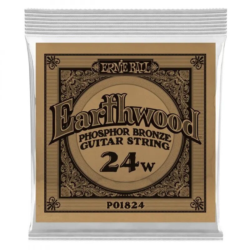Одиночная струна для акустической гитары ERNIE BALL 1824 Earthwood Phosphor Bronze 24