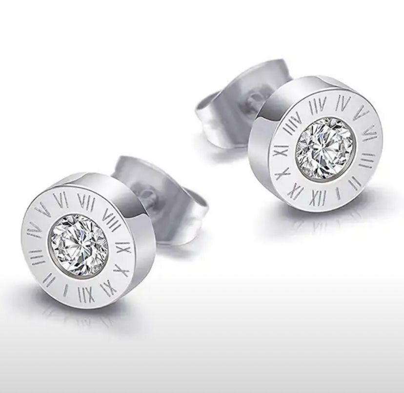 Серьги пусеты, кристалл