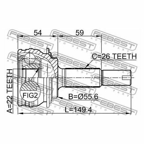 ШРУС Febest 0110scp90 для Toyota Ractis, Yaris