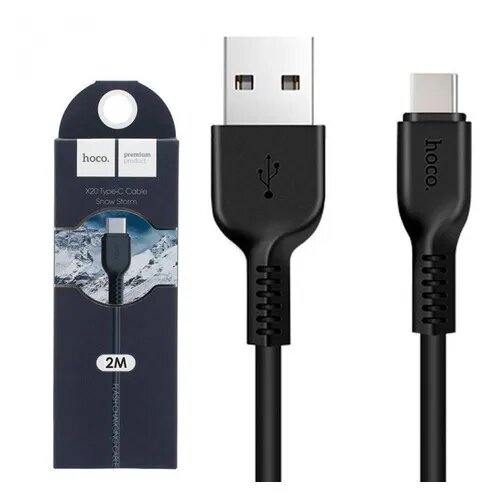Кабель Hoco X20 Flash, USB Type-C (m) - USB (m), 2м, 2A, черный