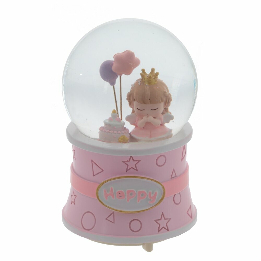 Стеклянный шар Ангел (муз, подсвет, вьюга, 3xAAA н/п), D10 см, 10х10х16 см KSM-814350