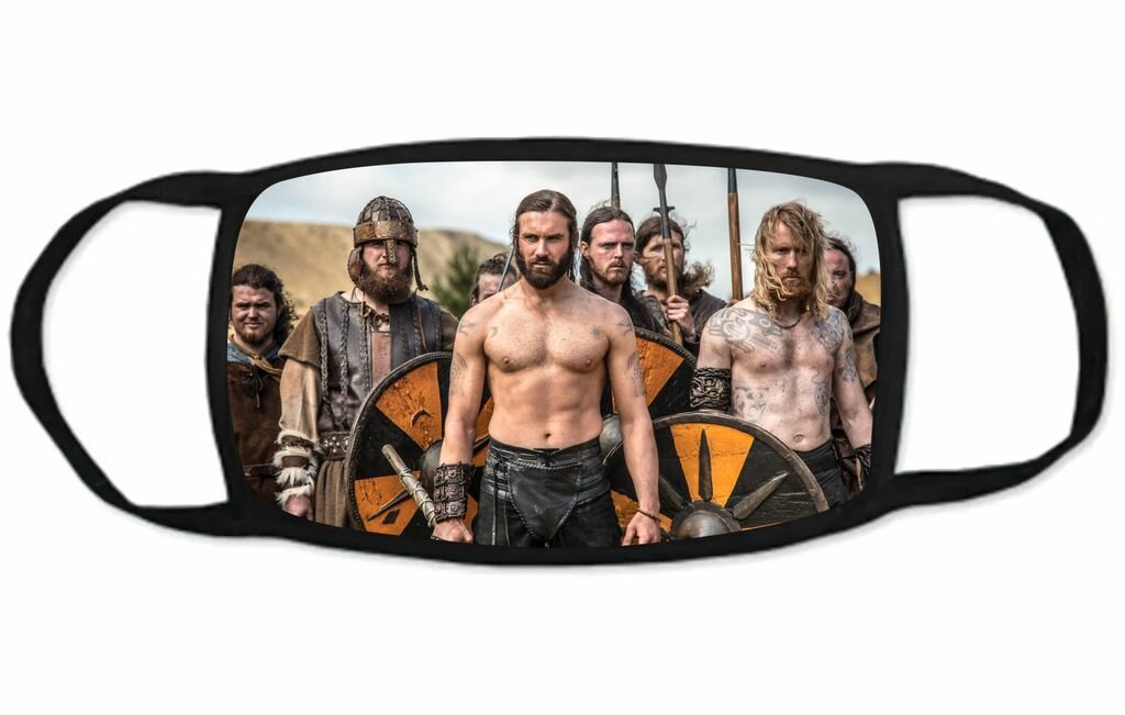 Маска защитная тканевая на лицо Vikings, Викинги №2, Детская - 18 на 10 см