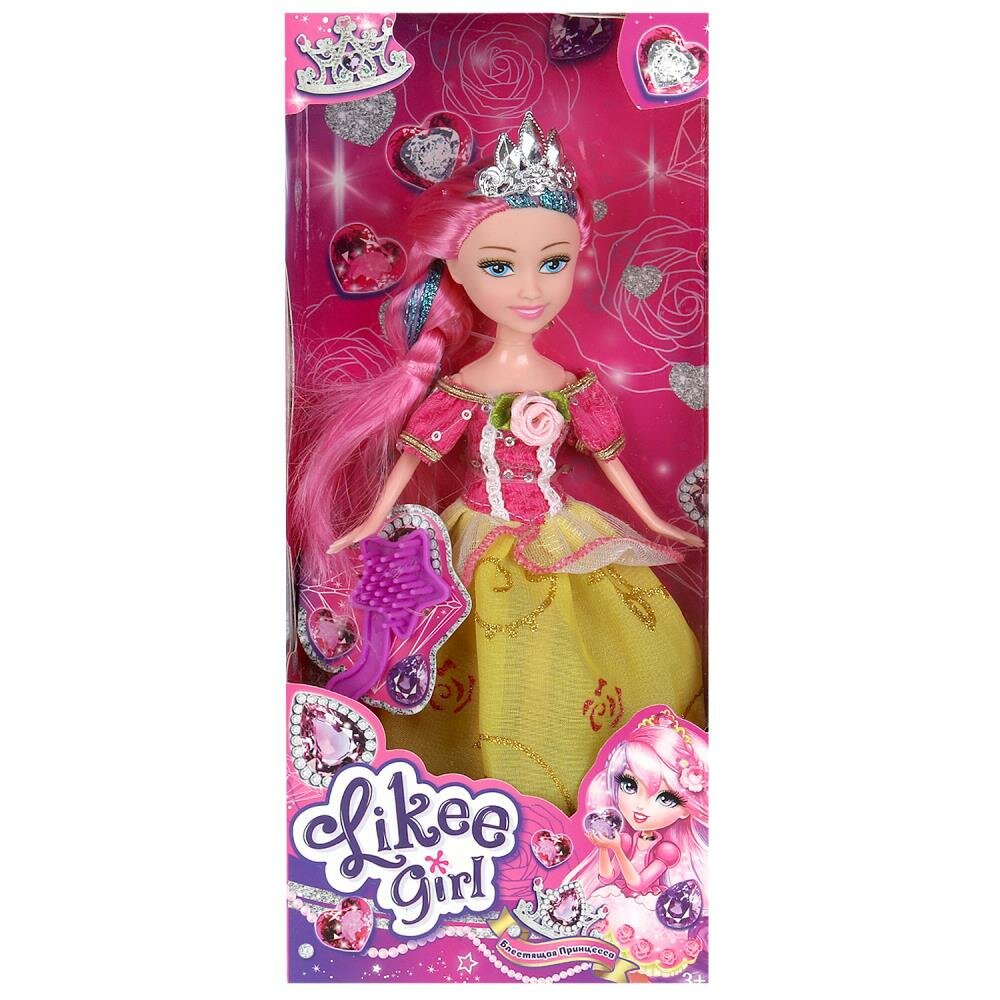 Кукла Принцесса блестящая, 23 см. в платье Likee Girl LG-D23-DIA-RU