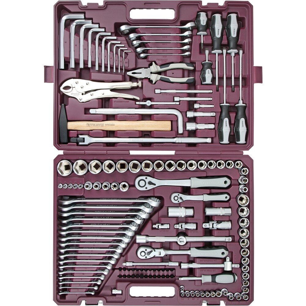 THORVIK Наборы инструмента TS142 Набор инструмента универсальный 1 4", 3 8" и 1 2"DR, 142 предмета