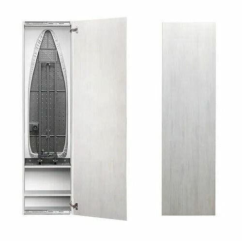 Настенная гладильная доска с зеркалом Айрон Бокс беленый дуб распашная открывание направо