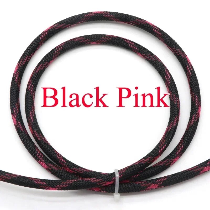 Плетеный рукав для кабеля Black Pink, 10 метров, 4 мм
