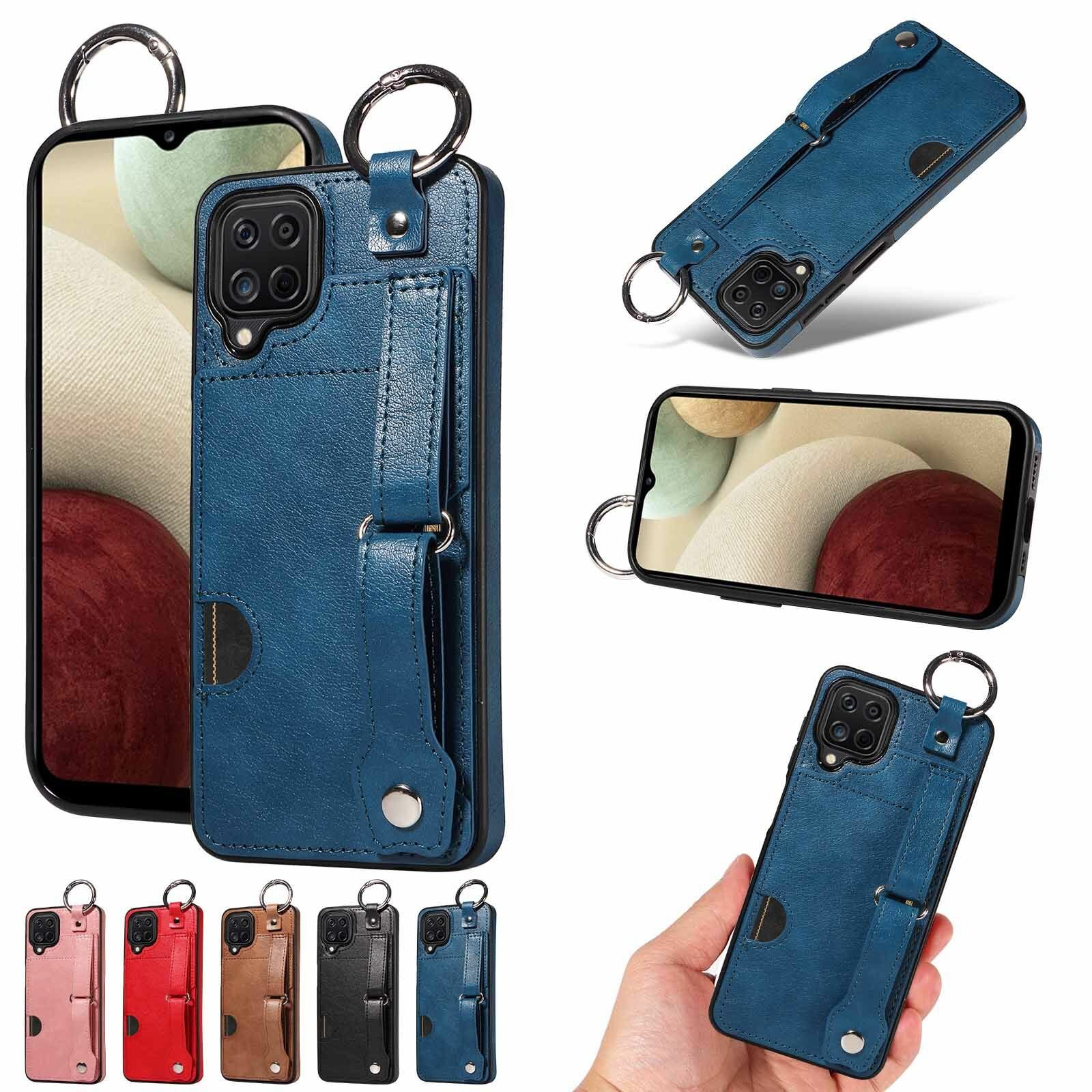 Подходит для Samsung Galaxy A12 4G /Самсунг Галакси А12(4Джи) Чехол для смартфона, Роскошная кожа противоударный, кронштейны