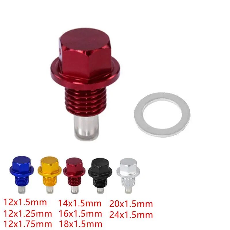 1x Магнитная пробка для слива масла двигателя, гайка, болт, гайка для слива масла, гайка поддона M14 M12 M16 M18 M20 M24 (в наличии 8 размеров) М12Х1,25, серебристый