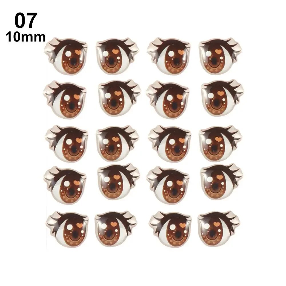 Коричневые наклейки для глаз кукол 10mm-7, 10 пар