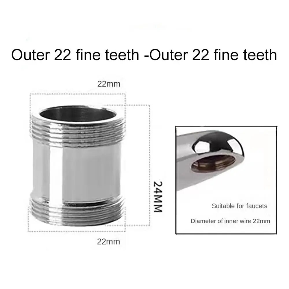 Набор адаптеров для кухонного смесителя с шайбой, комплект из 18/20/22/24 мм-22 мм, с экономичным разъемом «Папа/мама», аксессуары для ванной комнаты