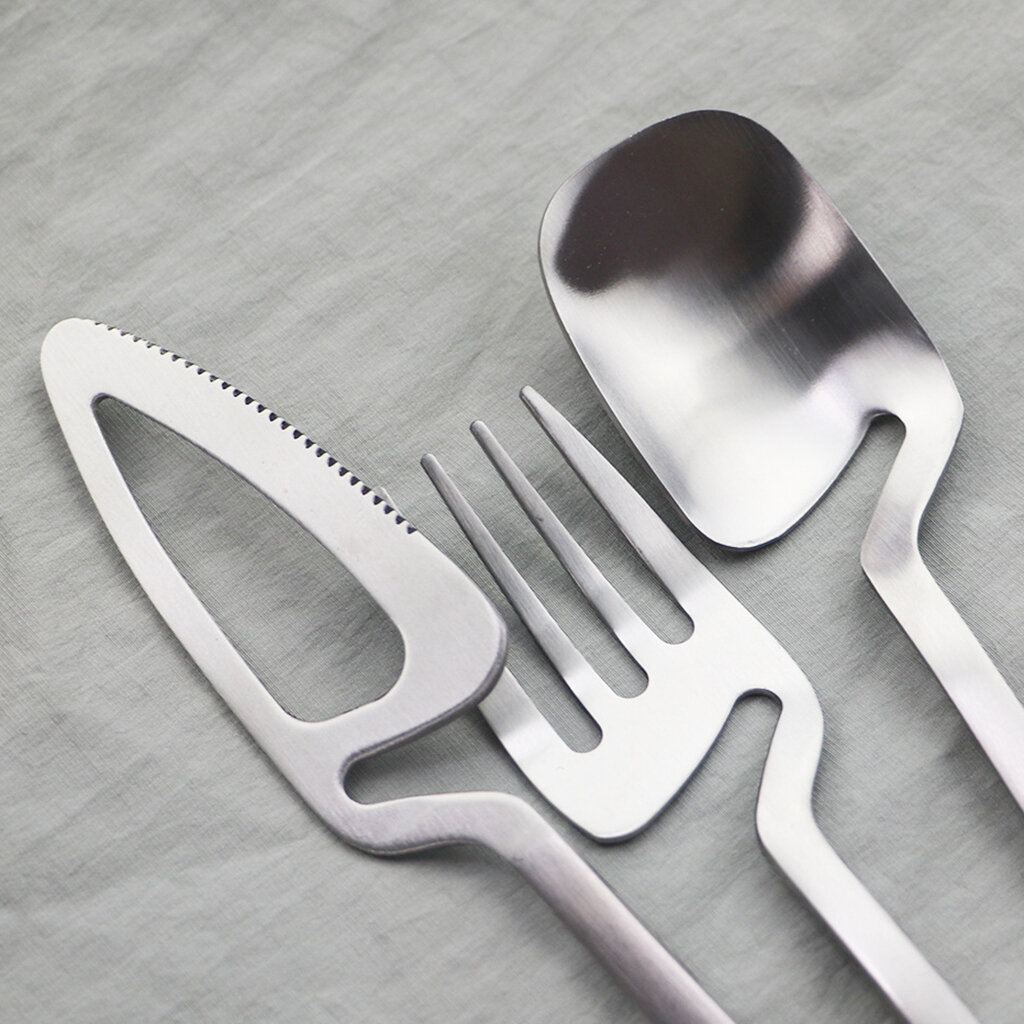 Матовый черный набор столовых приборов из нержавеющей стали, посуда для ужина, столовые приборы, нож, вилка, ложка, вечеринки