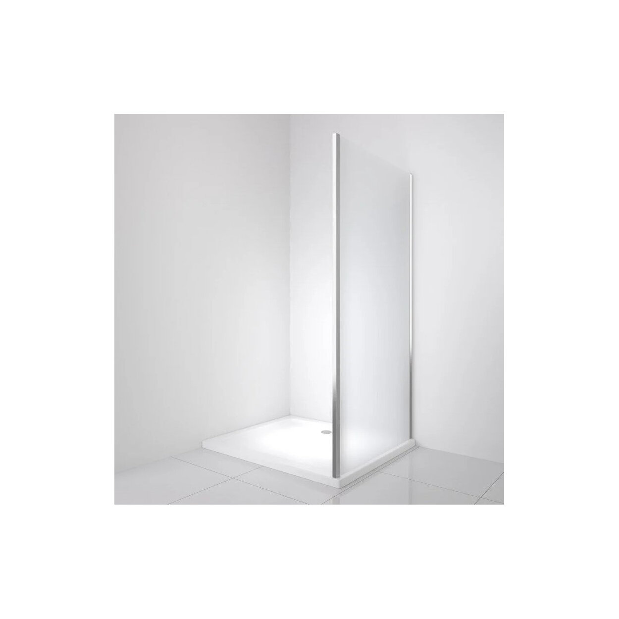 Боковая панель BelBagno (Бельбагно) LUCE-90-FIX-P-Cr хром, стекло прозрачное 6 мм (1950х900)