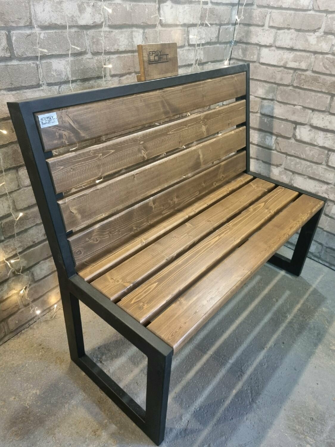 Скамейка в стиле лофт для дома и дачи, EasyLOFT, 50х100х80см