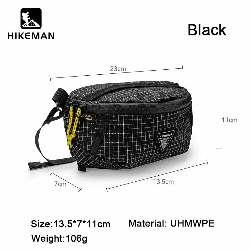 Поясная сумка Hikeman черная, UHMWPE, 23x13.5x11см