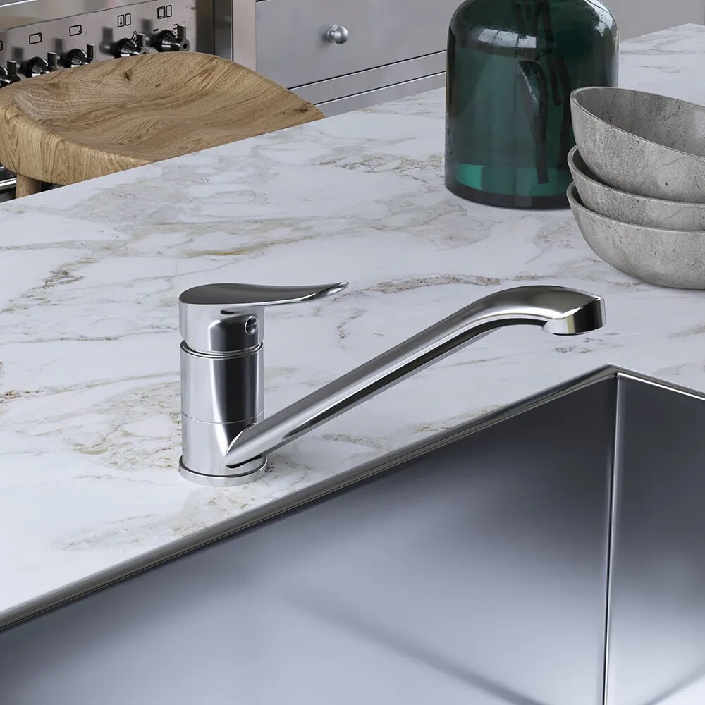 Смеситель для кухни Damixa Scandi Pin, излив 231 мм, керамический картридж Light Flow, латунь