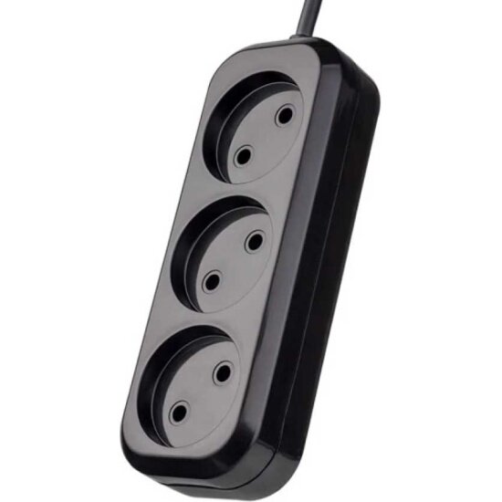 Сетевой удлинитель Perfeo без заземления "RU POWER", 7,0м, 3 розетки, чёрный (Р16-012)