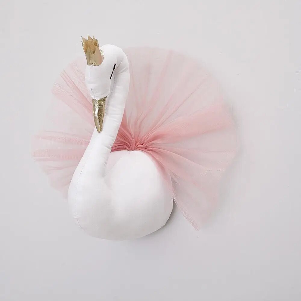 Хлопковые подвесные украшения голова слона Белый, Pink Swan