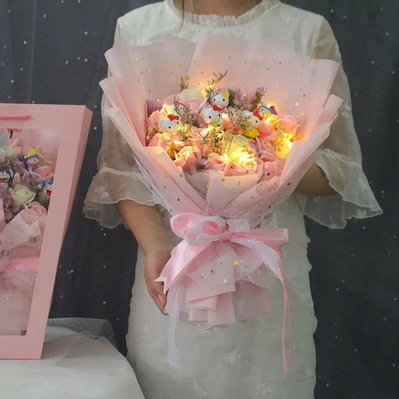 Плюшевый букет Hello Kitty, My Melody, Cinnamoroll, Kuromi Sanrio, N