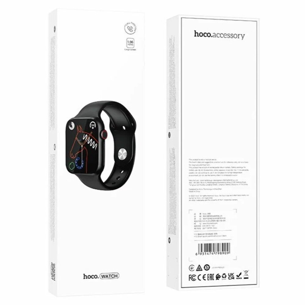Часы наручные SMART WATCH HOCO Y12 Smart sports, call version (Черный)