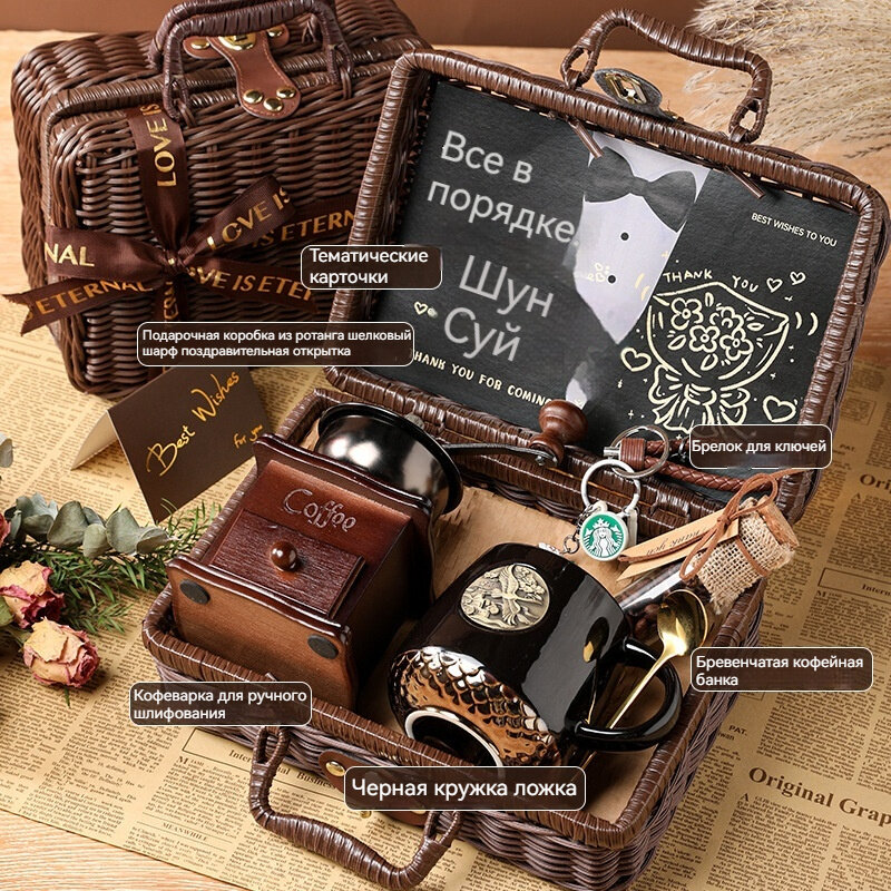 Ручная кофемолка , керамика, алюминий, сталь, съемная ручка, кофемолка，кофейно-коричневый