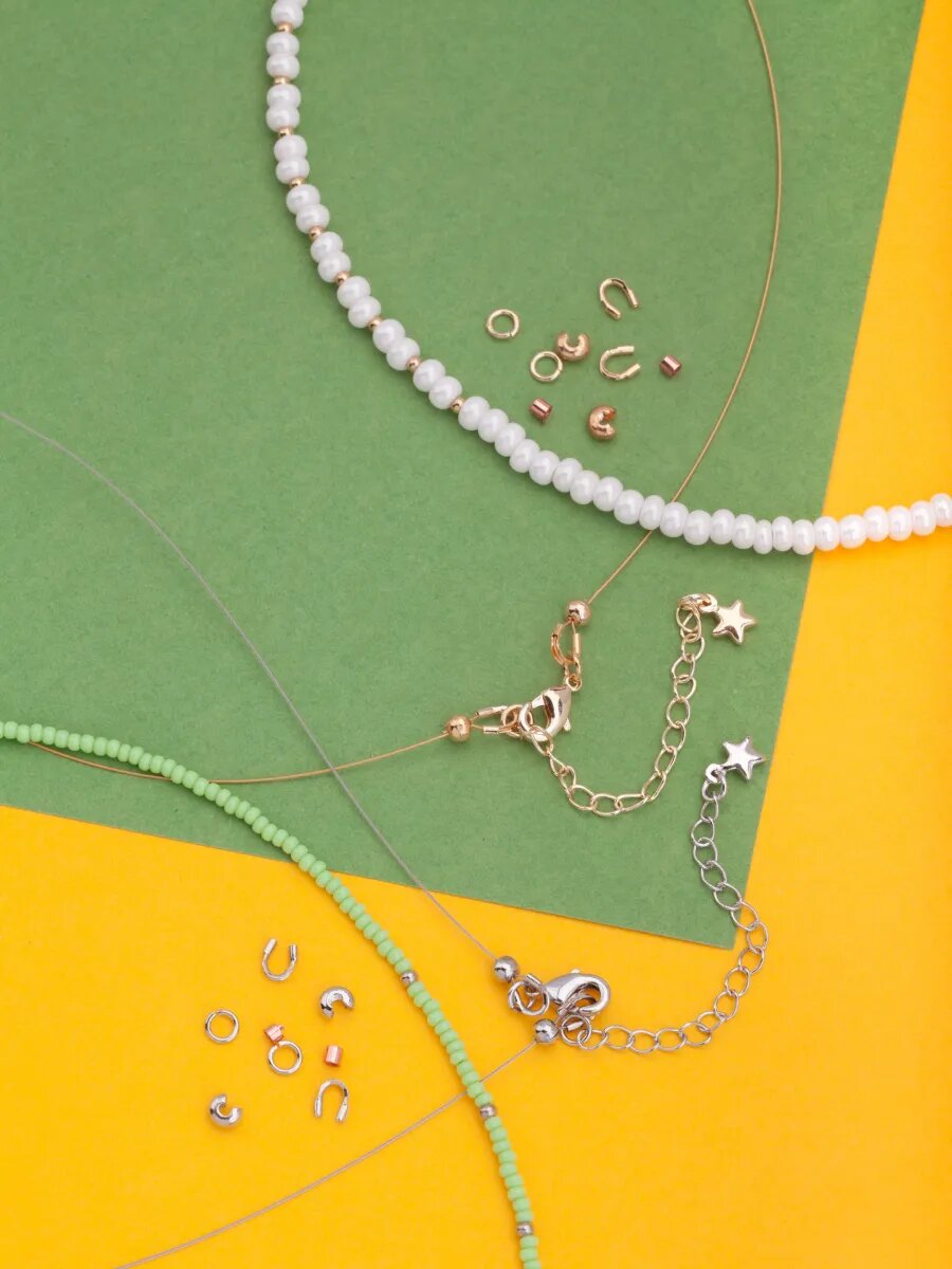 Набор для бижутерии GREENBIRD, для создания чокеров, бус, ожерелий,