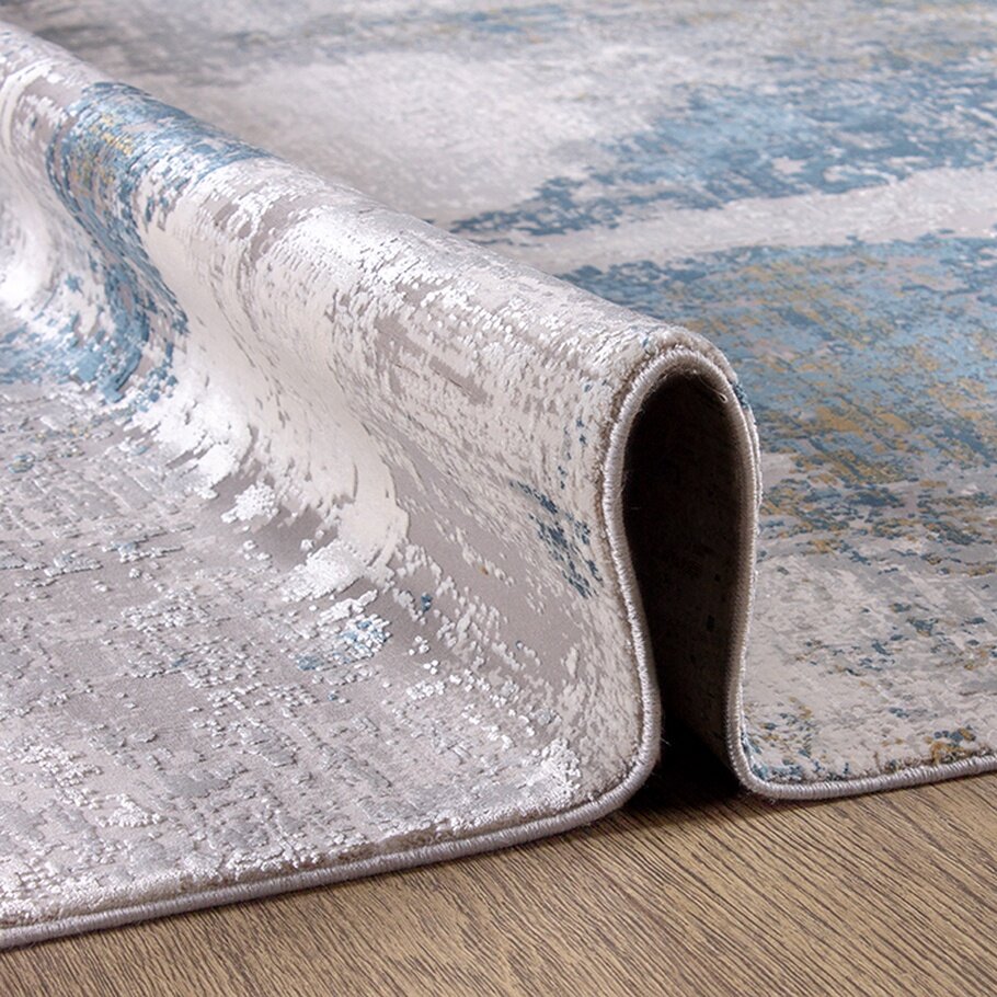 Ковер, Прямой, Серый, Голубой, Бежевый, Золотистый, Современный, на пол, в гостиную, спальню, в ассортименте (120 см. на 180 см.)